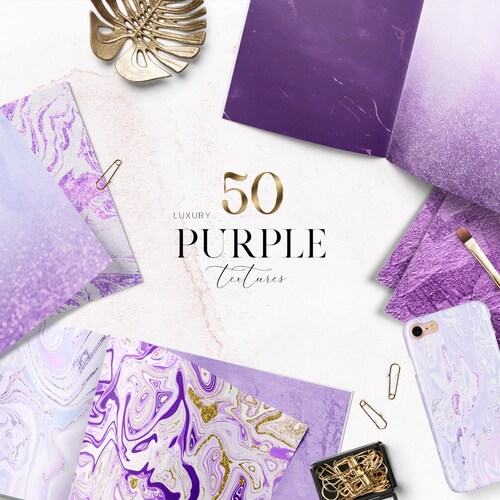 Purple and Gold Digital Paper Purple and Gold Glitter | Etsy