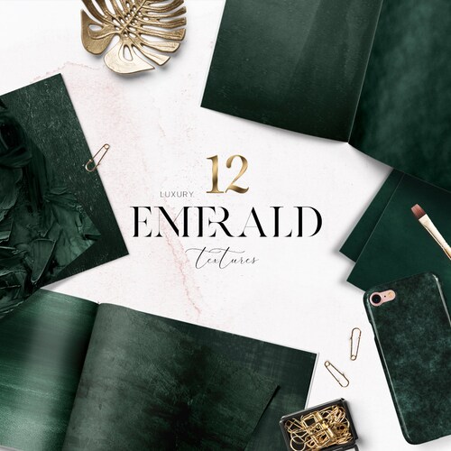 Emerald Green Watercolor Digital Papers Commercial Use | Etsy UK