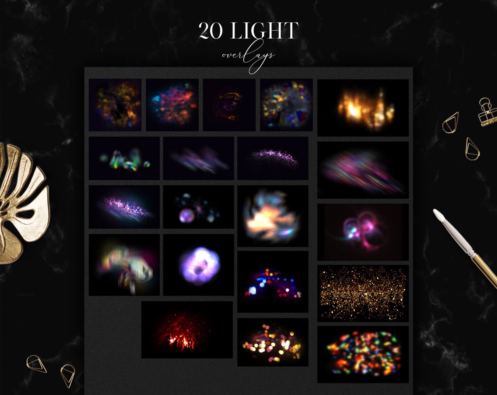 20 Magic Light Overlays Photoshop Overlay Colorful Light | Etsy