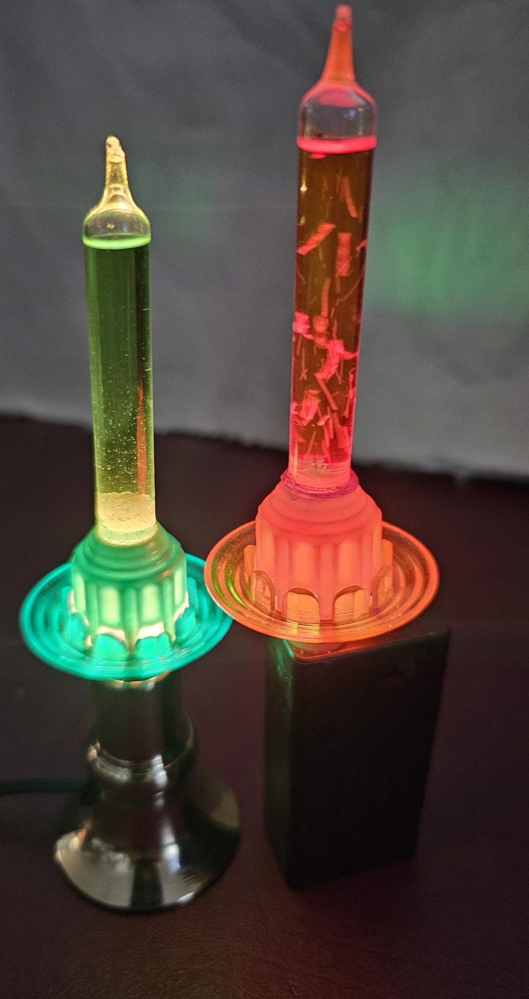 2 Vintage Working Paramount Saucer Bubble Lights Orange ,green C6 - Etsy