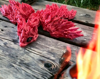3D Printed Fire Dragon - Etsy