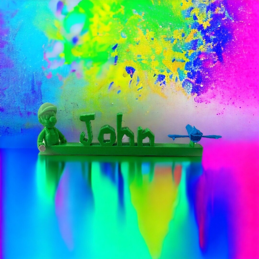 Custom Video Game Inspired Nameplate With Flashlight and Grabbing Ghost ...