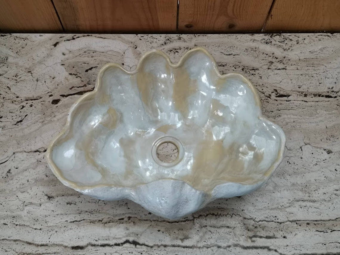 Giant Clam Shell Vessel Sink Ready to Ship small Size One of a Kind ...