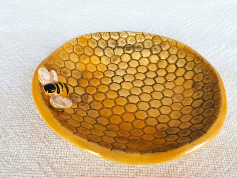 Honeycomb Ceramic Small Side Dish, Dessert & Snack Dish, Shallow ...