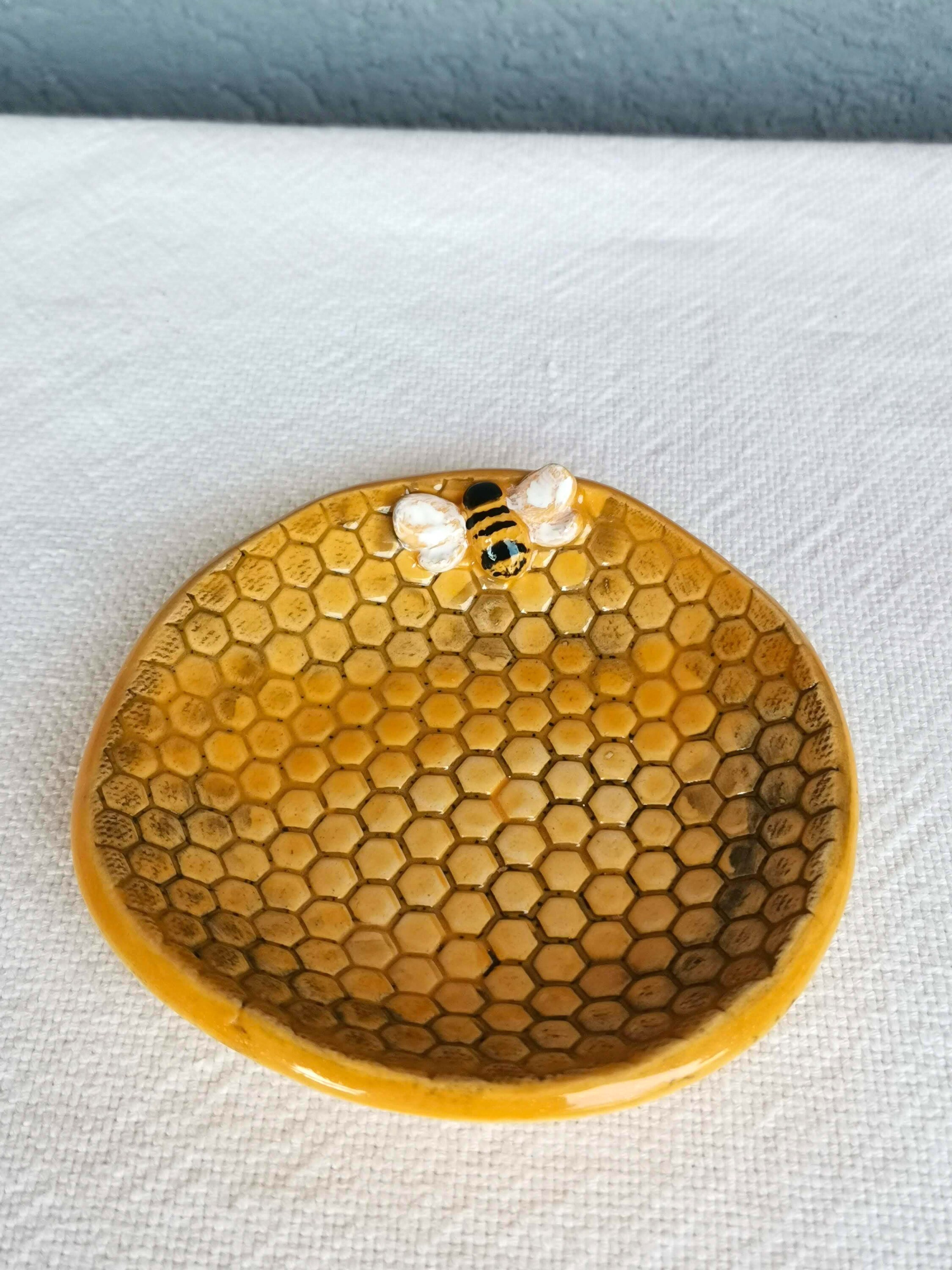 Honeycomb Ceramic Small Side Dish, Dessert & Snack Dish, Shallow ...