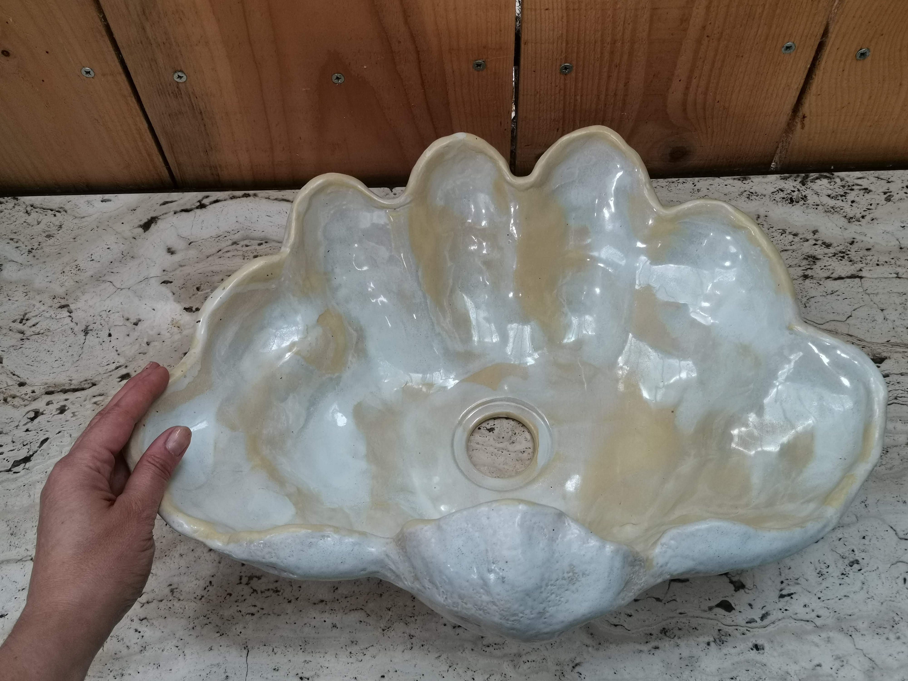 Giant Clam Shell Vessel Sink Ready to Ship small Size One of a Kind ...