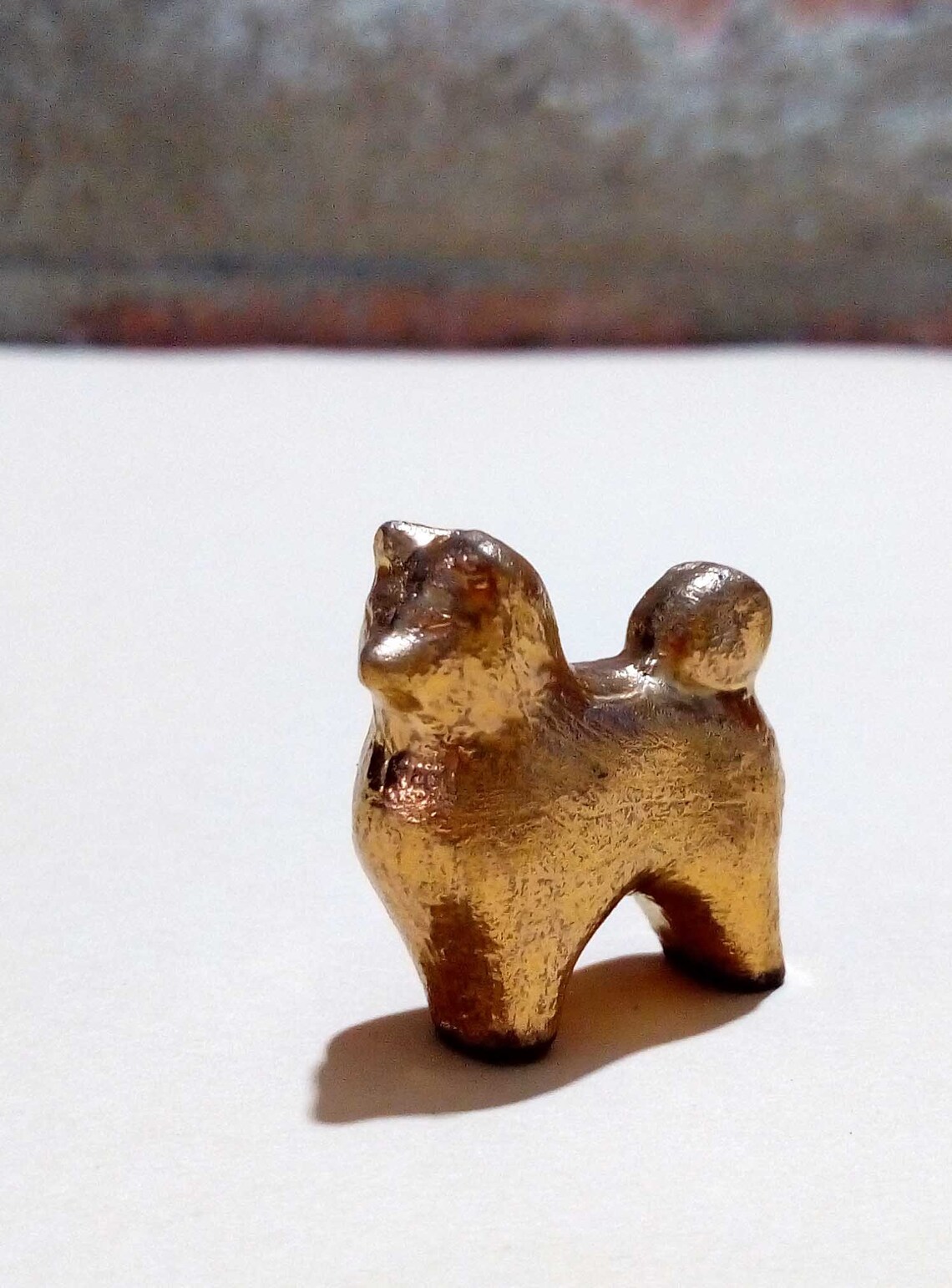 Akita Inu Miniature Ceramic Figurine Liquid Bright Gold - Etsy