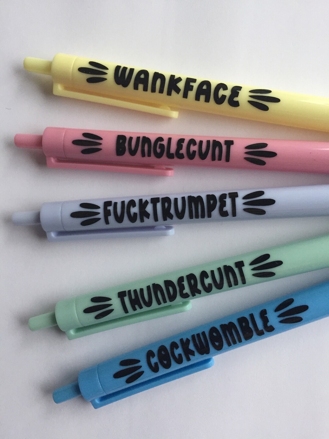 Swear Word Pens. 5 Pens. Black Ink. Profanity Pens. - Etsy UK