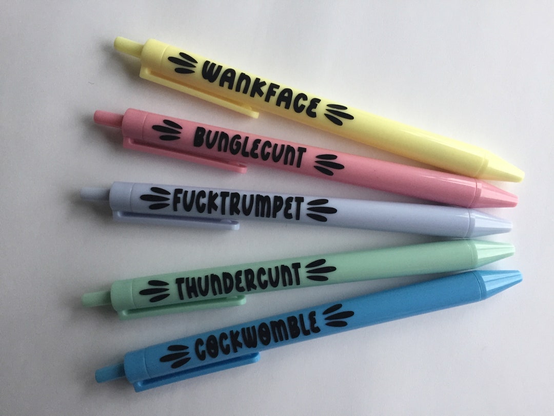 Swear Word Pens. 5 Pens. Black Ink. Profanity Pens. - Etsy UK