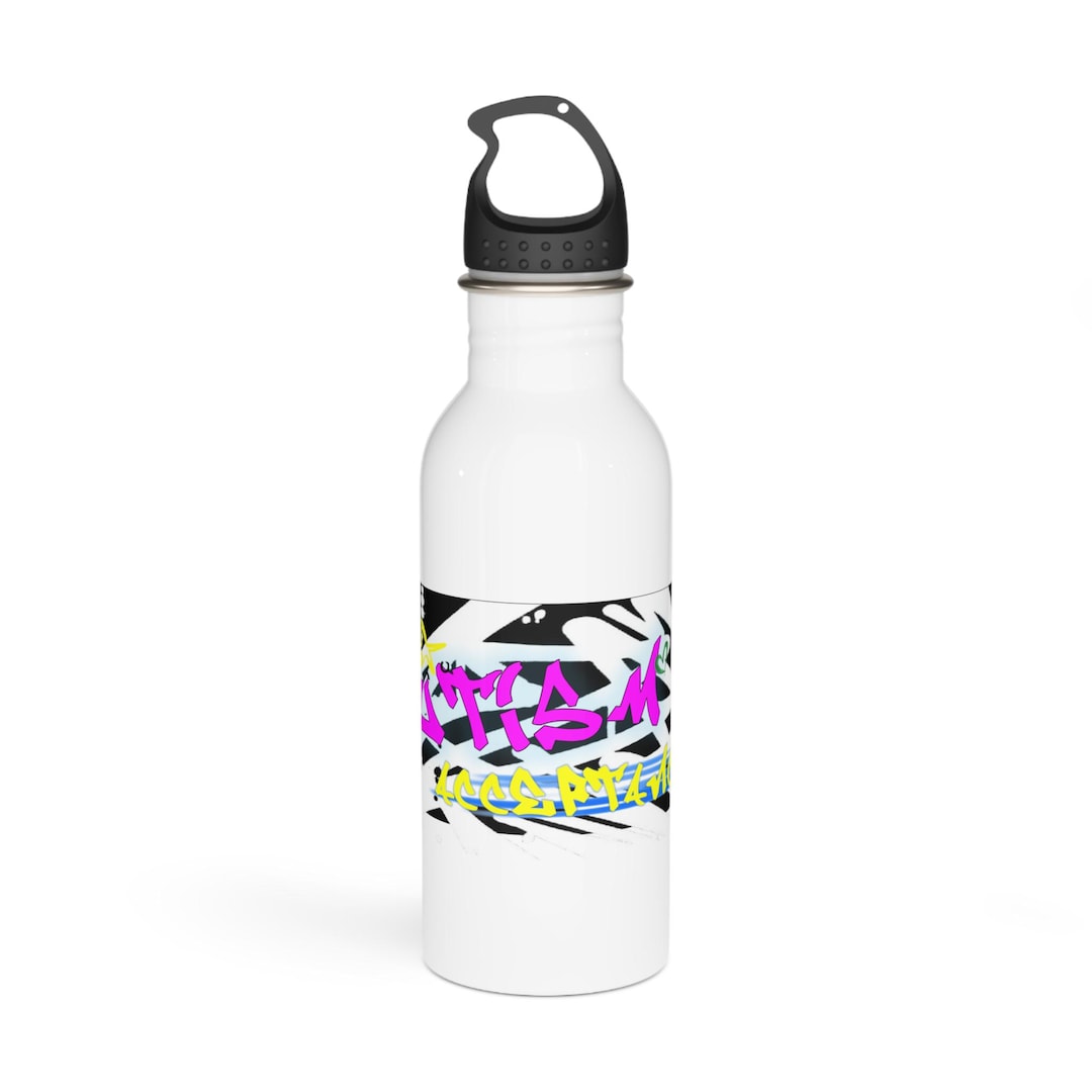 Graffiti Autism Awareness Water Bottle, Stainless Steel Tumbler, Autism ...