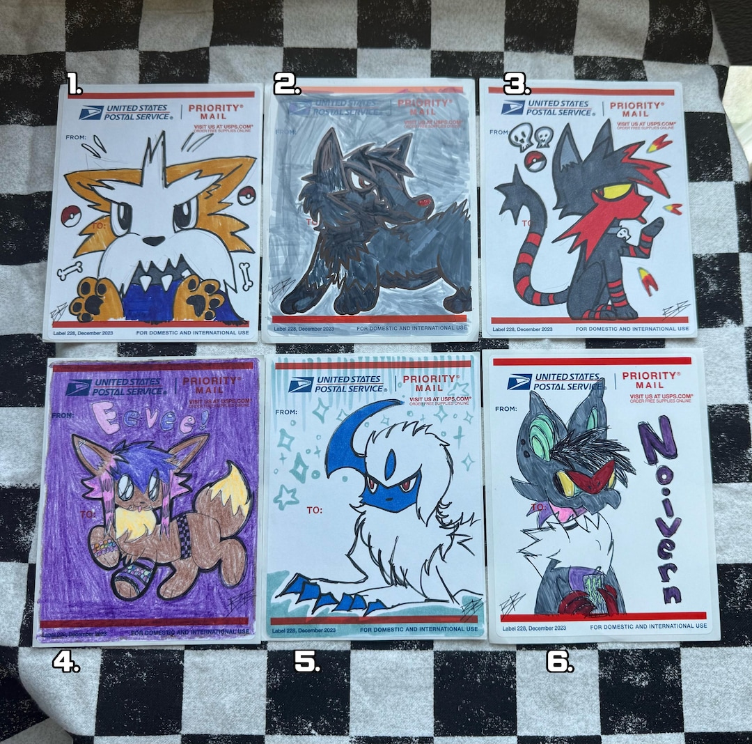 Pokemon Handdrawn USPS Slaps/stickers - Etsy