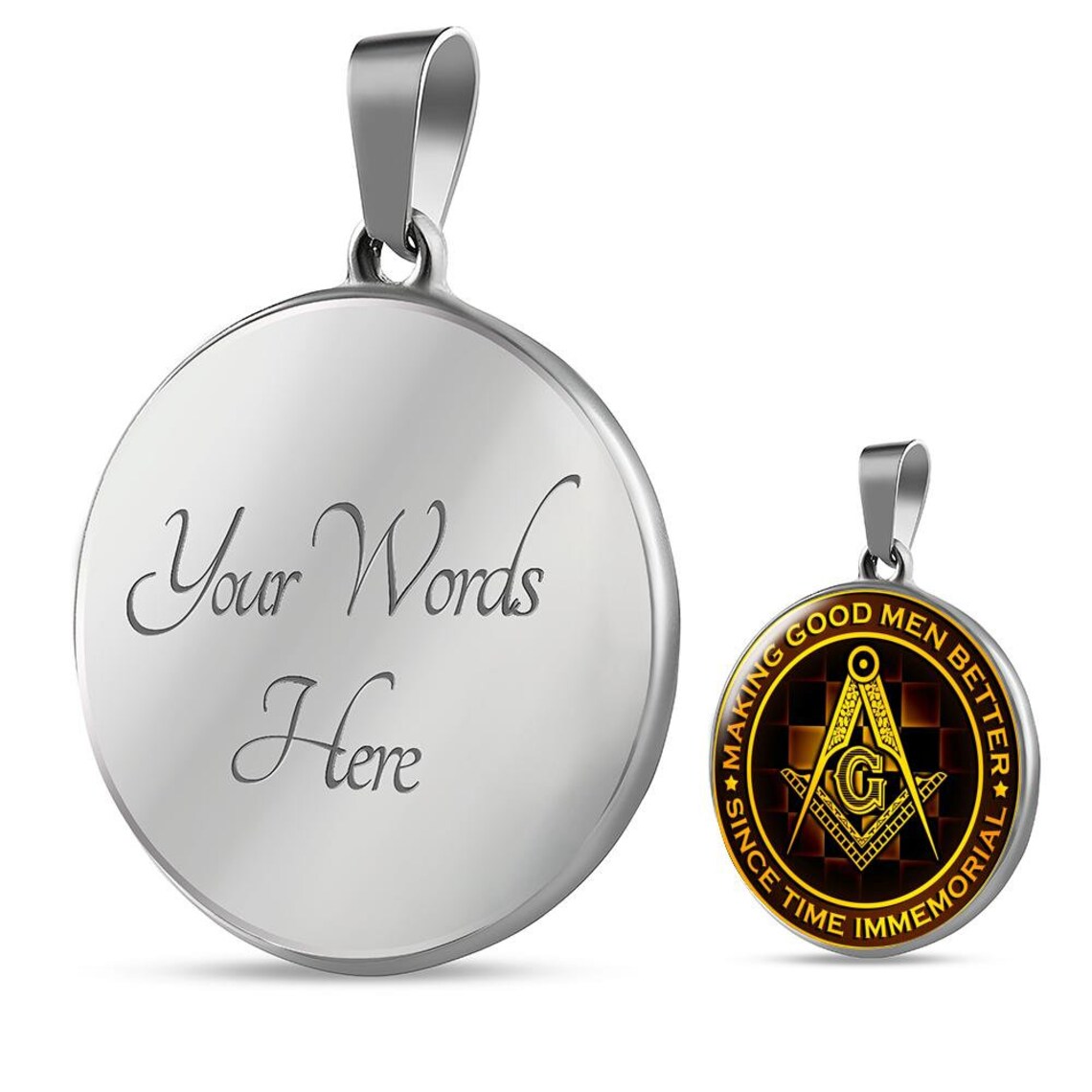 Personalized 18k Yellow Gold Masonic Necklace Gift for Masonic - Etsy