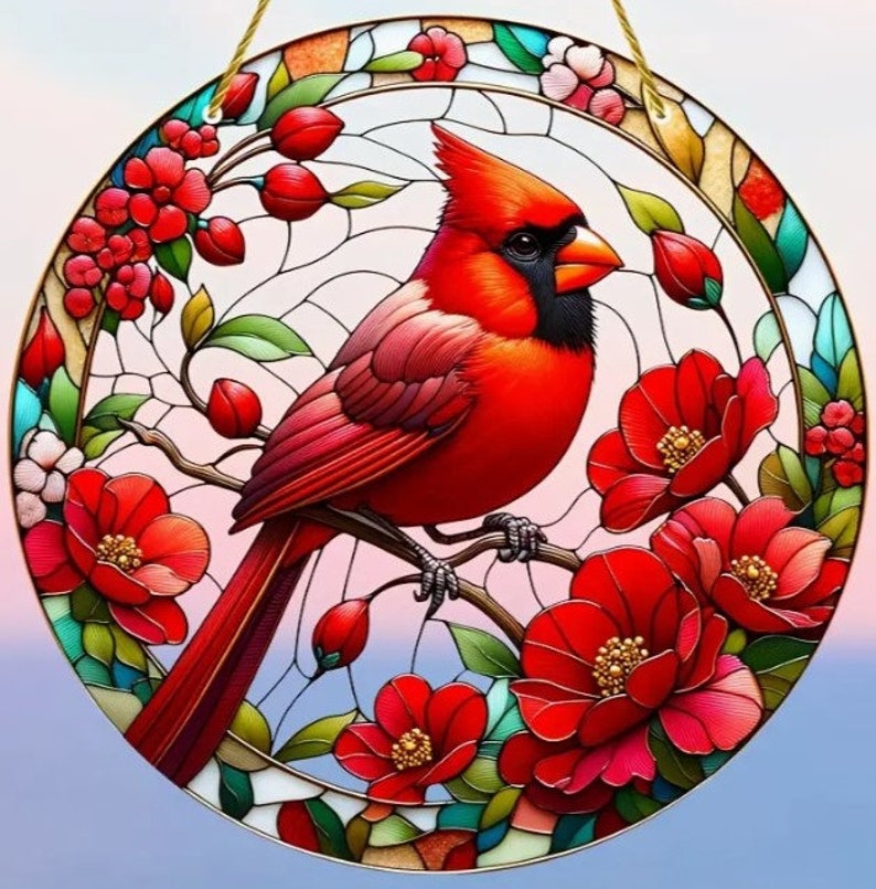 Cardinal Red Sun Catcher Suncatcher Amazing Plexiglass Style - Etsy