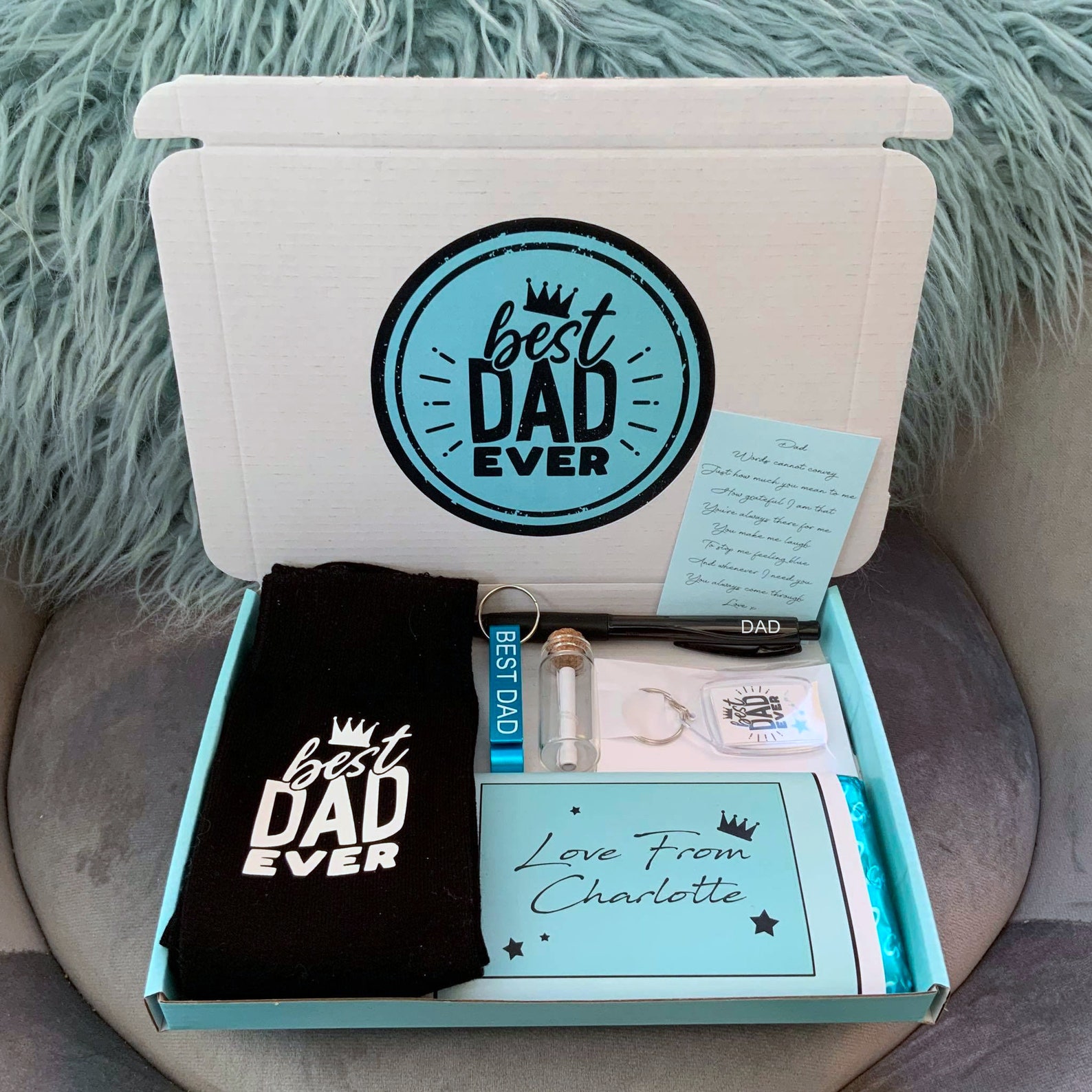 Personalised Fathers Day Letterbox Gift for Him Dad Hug in A Box ...