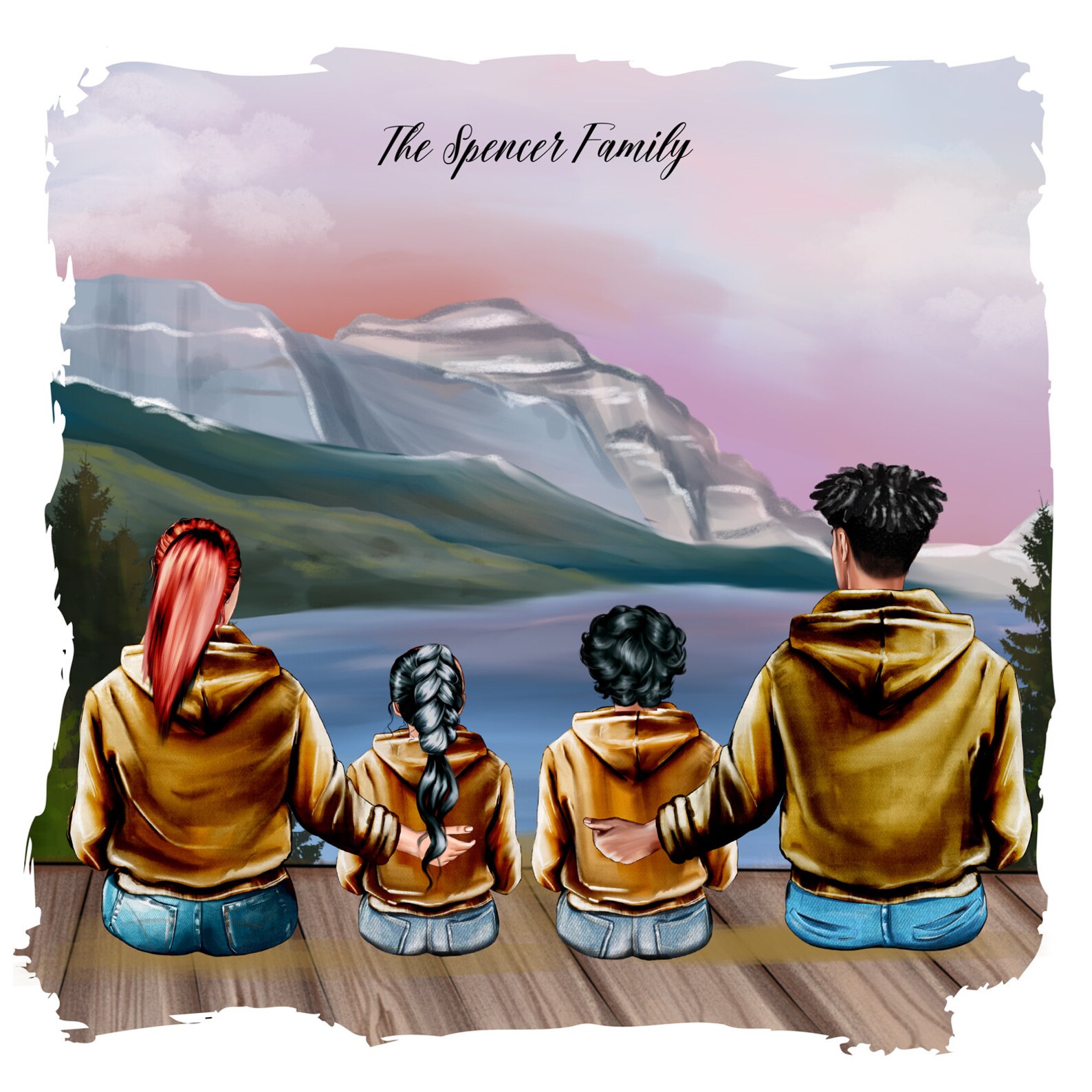 Personalised Family Gift Box Frame Family of Four Friendship Gift ...