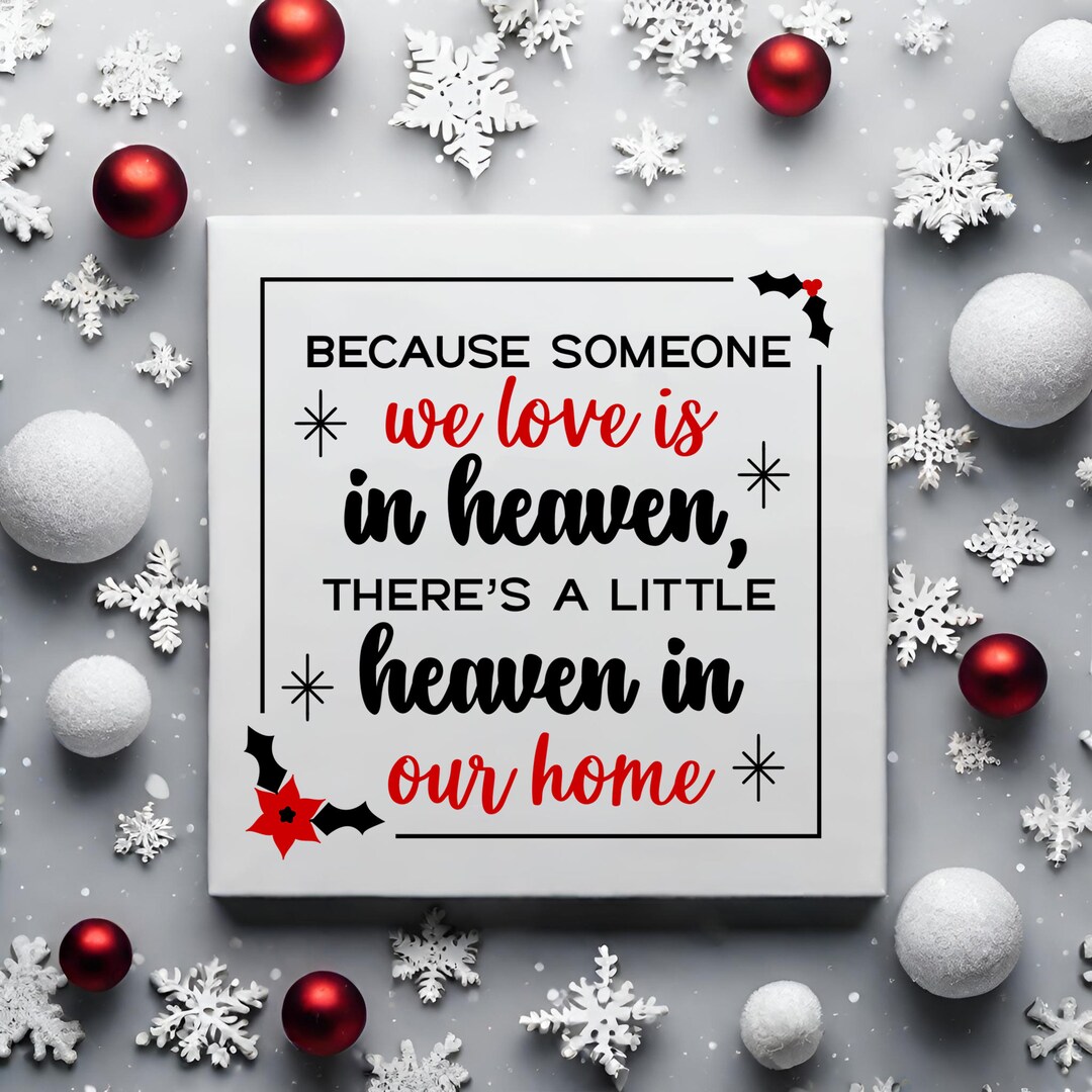 Personalized Christmas Memorial Sign: Heaven in Our Home Acrylic Plaque ...