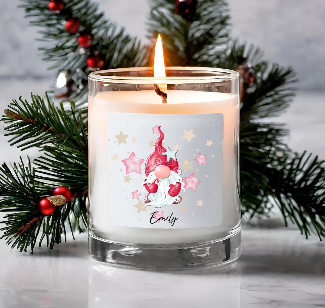 Personalised Christmas Candle Gnome Christmas Decoration Name Gonk ...