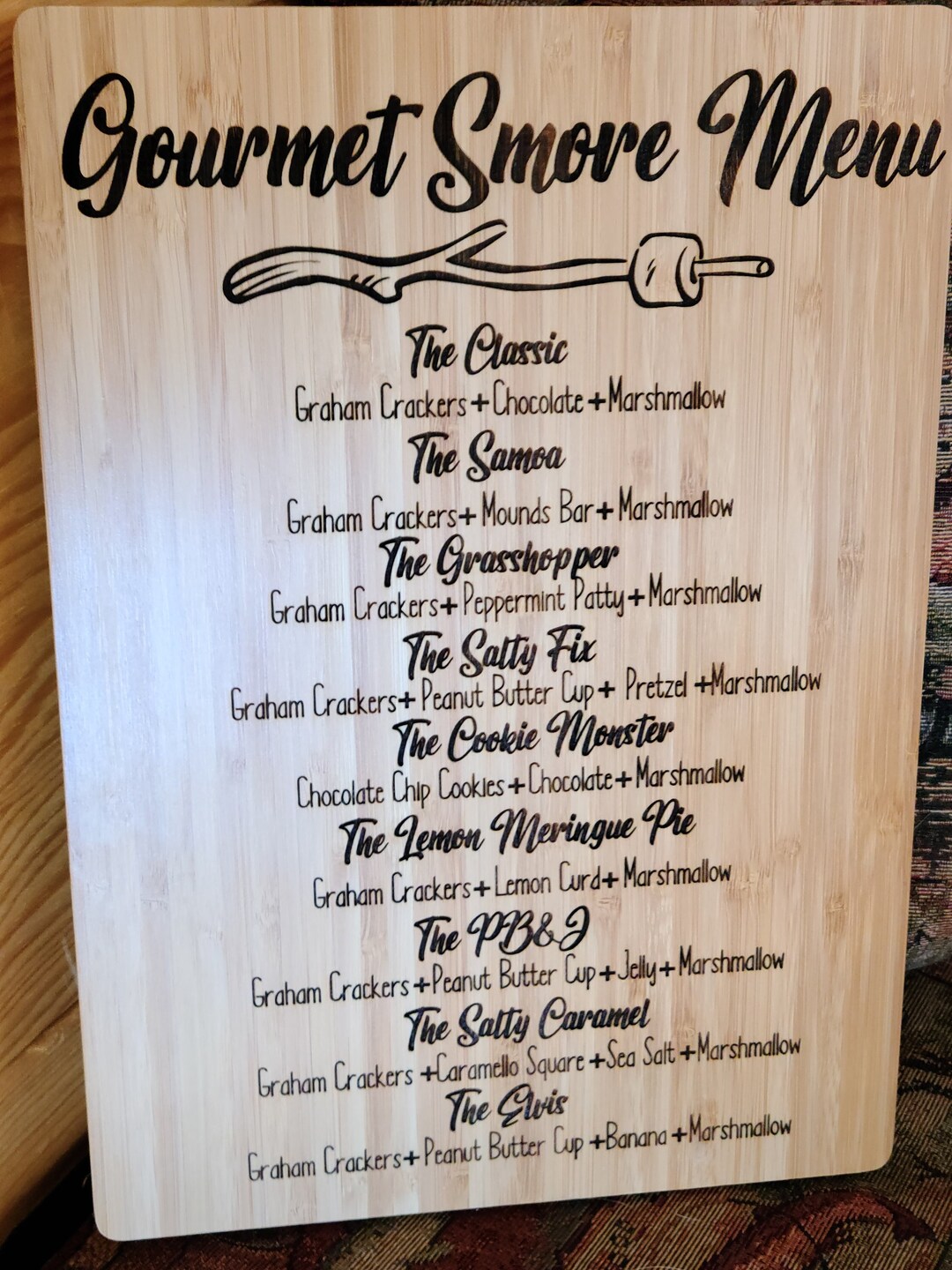 Bamboo Cutting Board, Gourmet Smore Menu, Smore Charcuterie ...