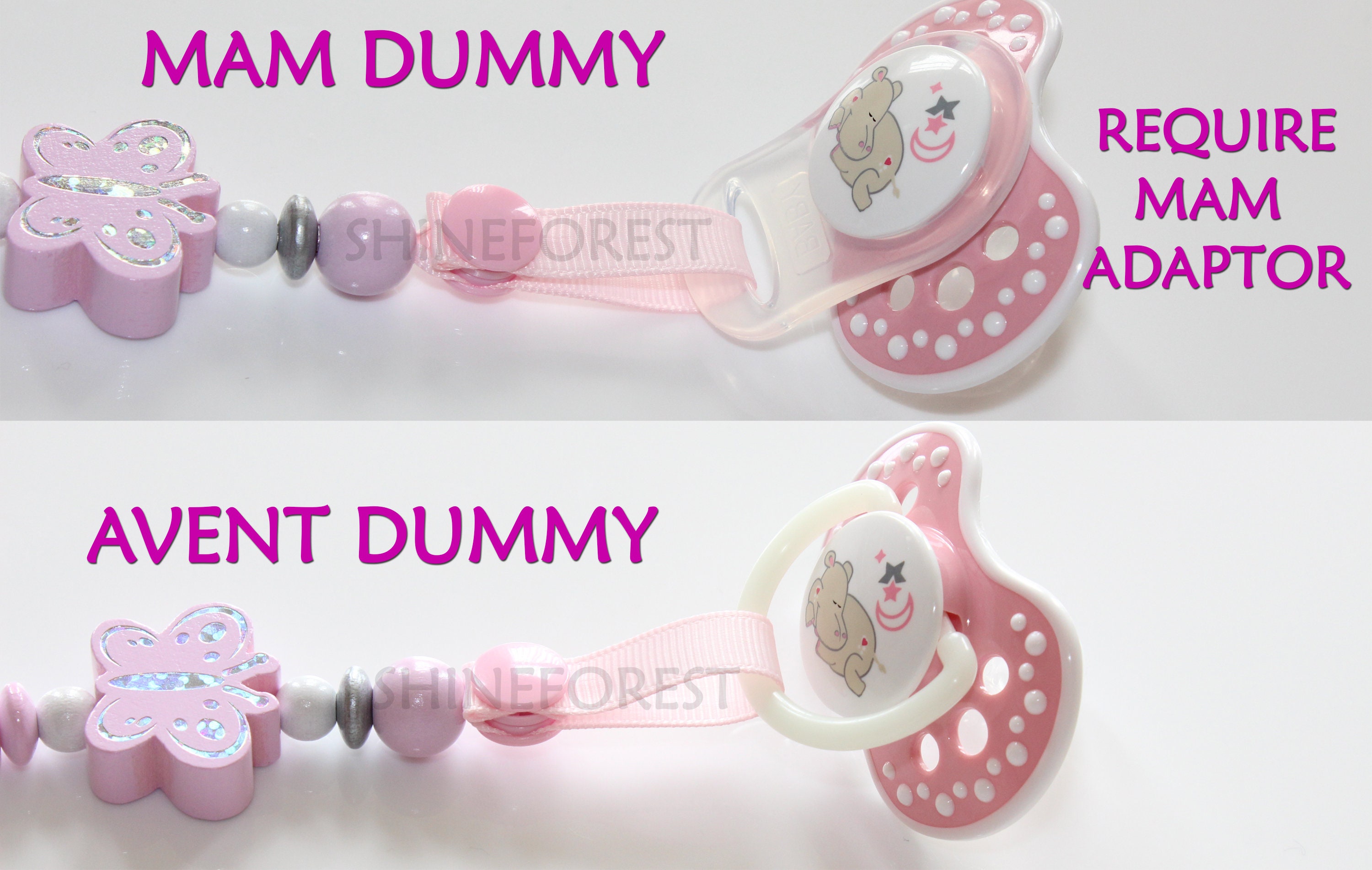 Wooden Dummy Clip Personalised Dummy Clip Dummy Chain - Etsy UK