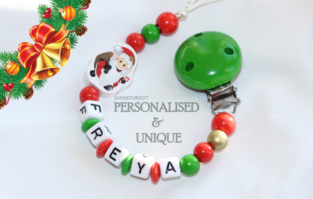 Christmas Theme Santa Claus Wooden Dummy Clip Personalised Dummy Clip ...