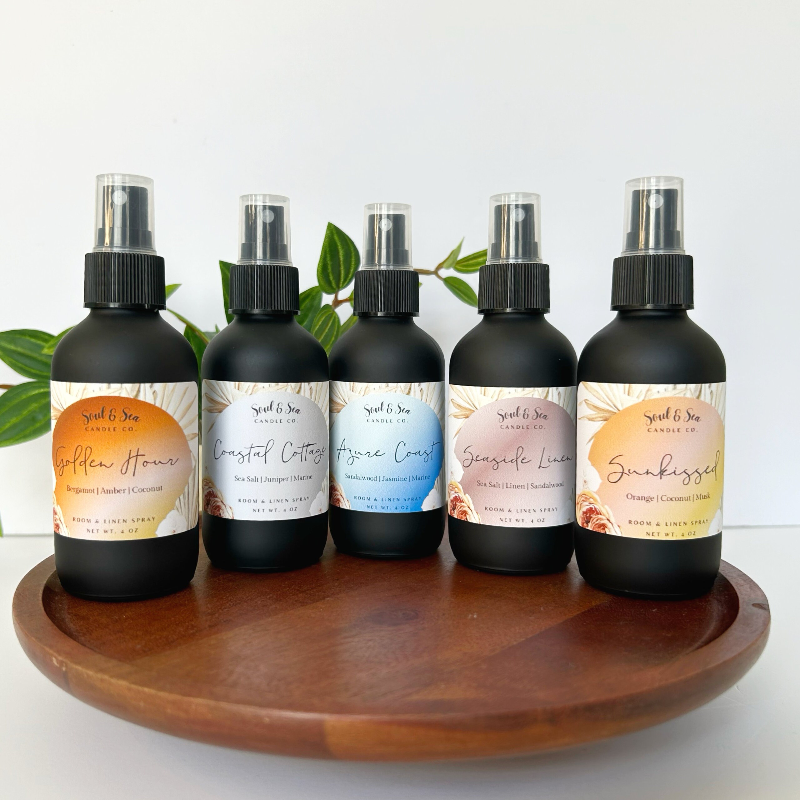 All-natural Room & Linen Spray, 4oz Room Air Freshener, Beach Spray, 5 ...