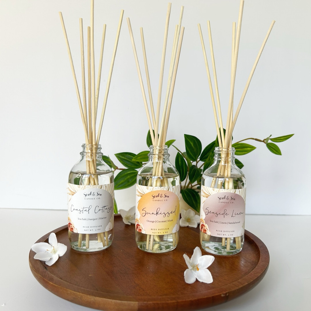 All Natural Summer Reed Diffuser, Beach Scents Oil Diffuser, Fragrance ...