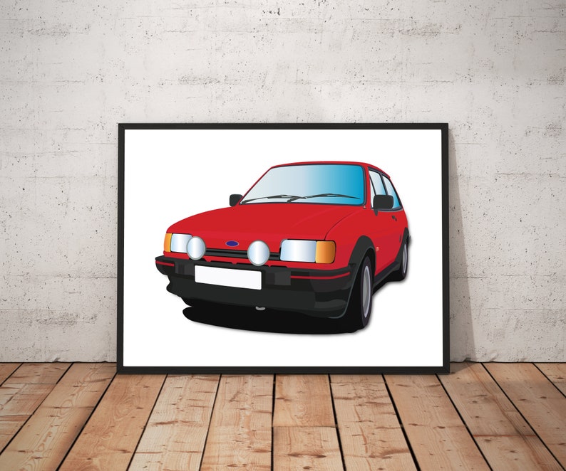 Ford Fiesta Mk2 XR2 Digital Art Print With Personalised Colour and ...