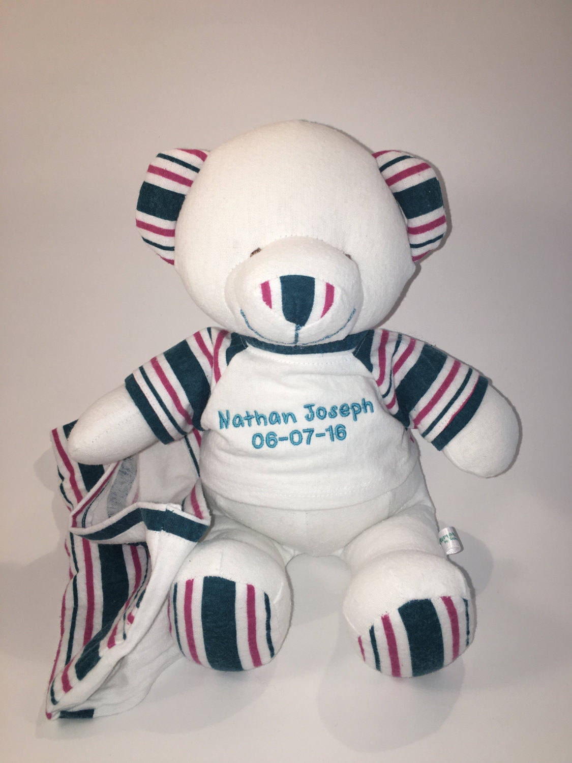 Stuffed Memory boy Bear made out of your baby's newborn | Etsy