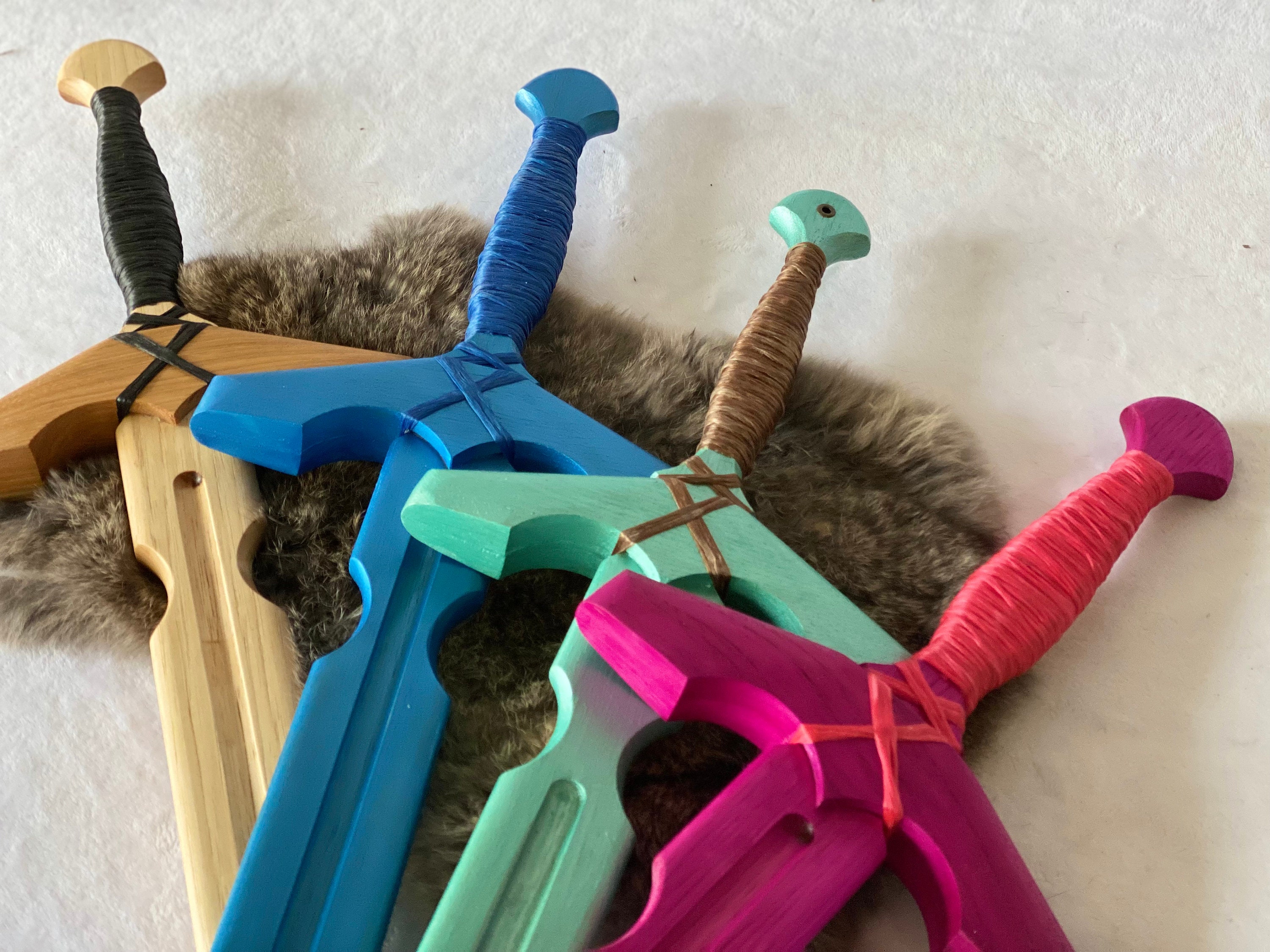 Handcrafted Wooden Sword for Kids Costume Weapon Solid Oak or Hickory ...