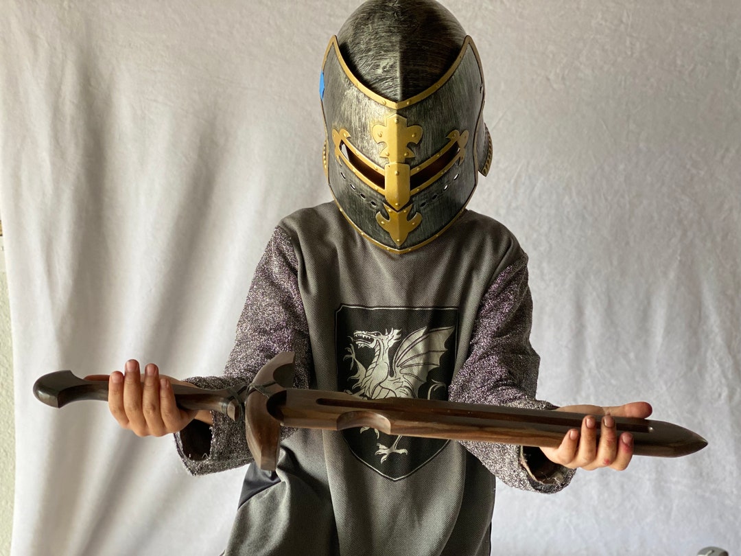 Handcrafted Wooden Sword for Kids Costume Weapon Solid Walnut Short ...