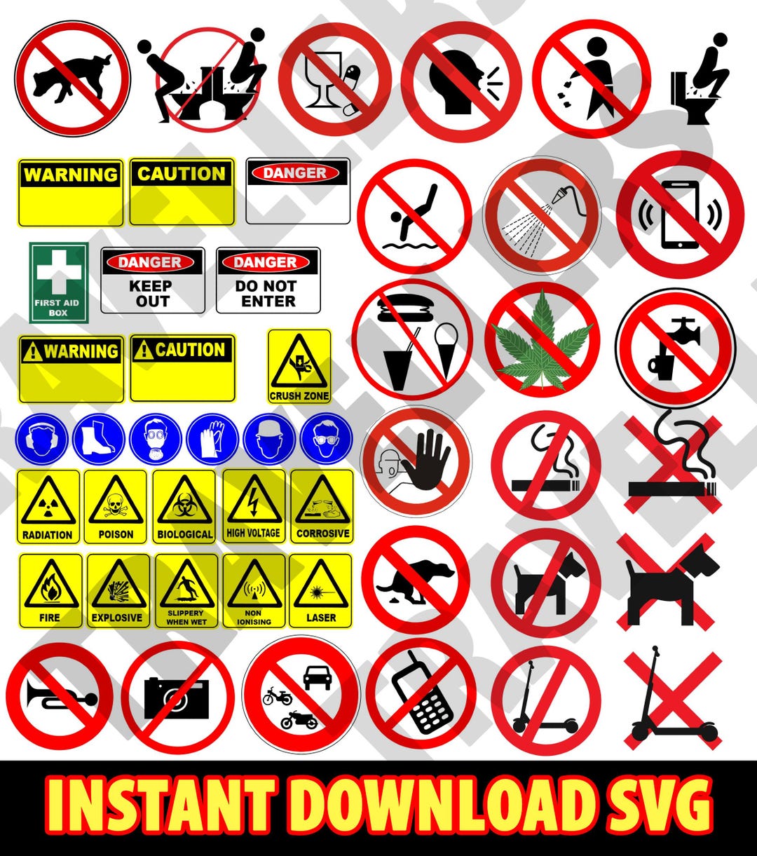 VERBOTEN GEFAHR SVG, verbotene Gefahrenvektoren, verbotene Gefahr ...