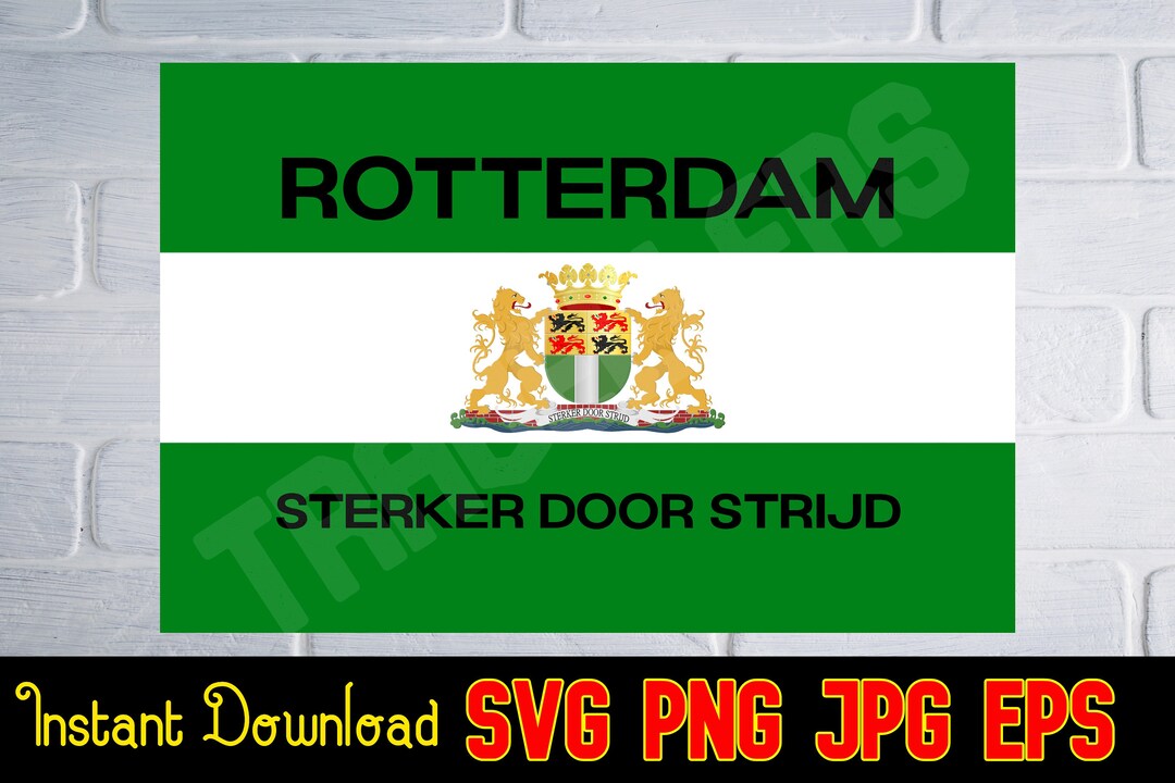 ROTTERDAM Flag SVG, Rotterdam Flag Clipart, Rotterdam Flag Icon ...
