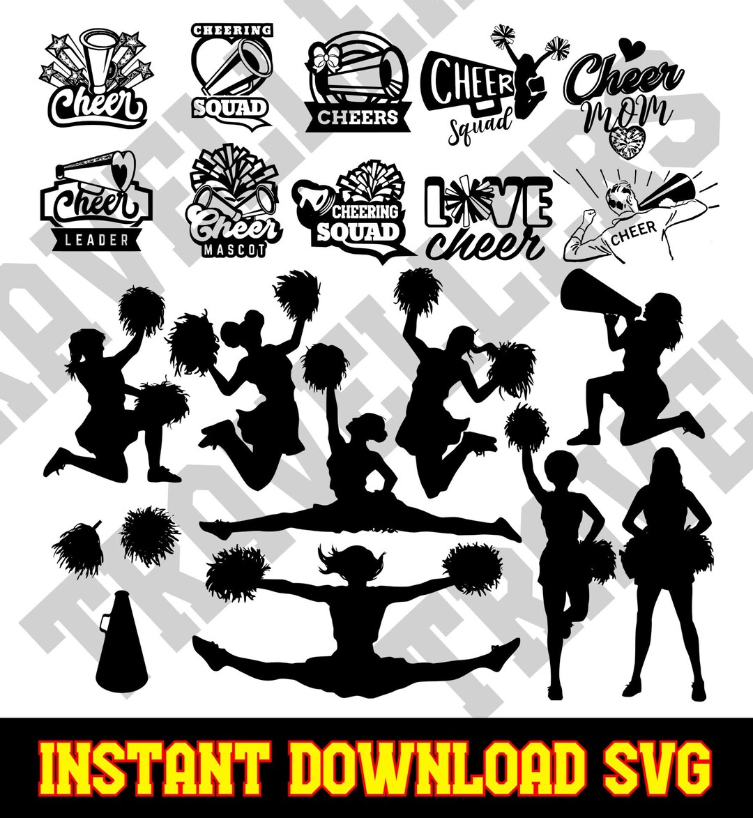 CHEER SVG Bundle, Cheer Vector, Cheer Clipart, Cheer Silhouette, Cheer ...