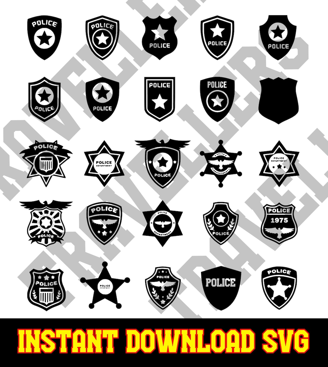 POLICE BADGE SVG Bundle, police badge png, police badge Clipart, police badge vectors, police ...