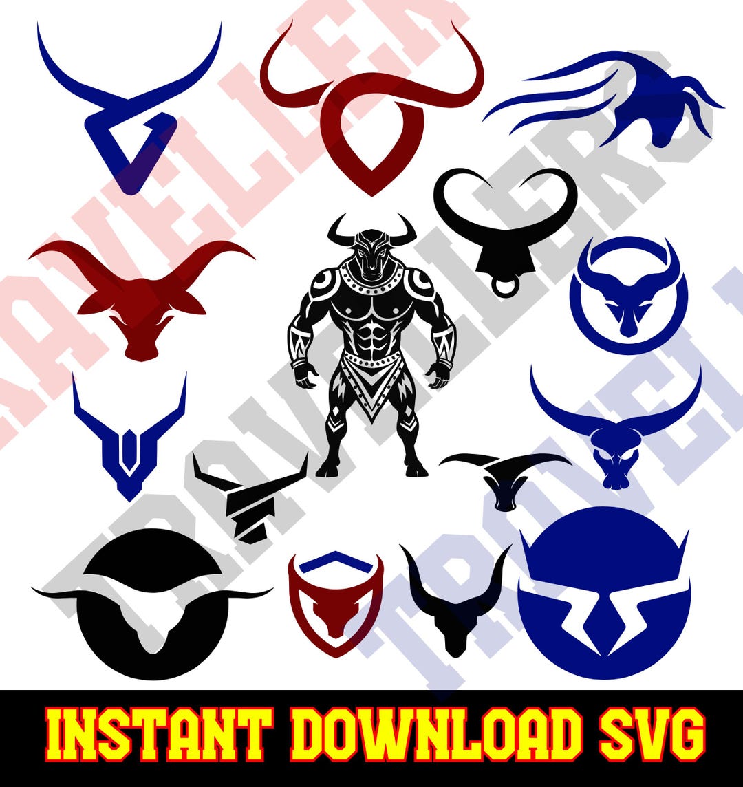 BULL LOGOS SVG Bull Logo Vector, Bull Logo Clipart, Bull Icon, Bull ...