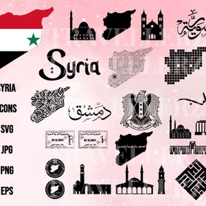 SYRIA ICONS SVG Syria Vectors Svg, Syria Clipart Svg, Syria Landmarks ...