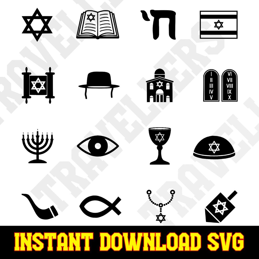 JUDAISM ICONS SVG, Judentum Vektor, Judentum SVG für Aufkleber ...