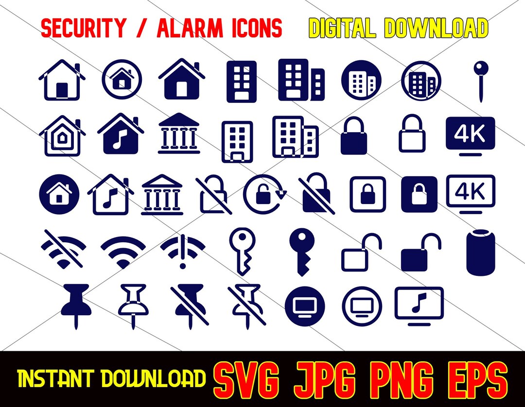 SECURITY Alarm Icons SVG, Security Alarm Png, Security Alarm Clipart ...