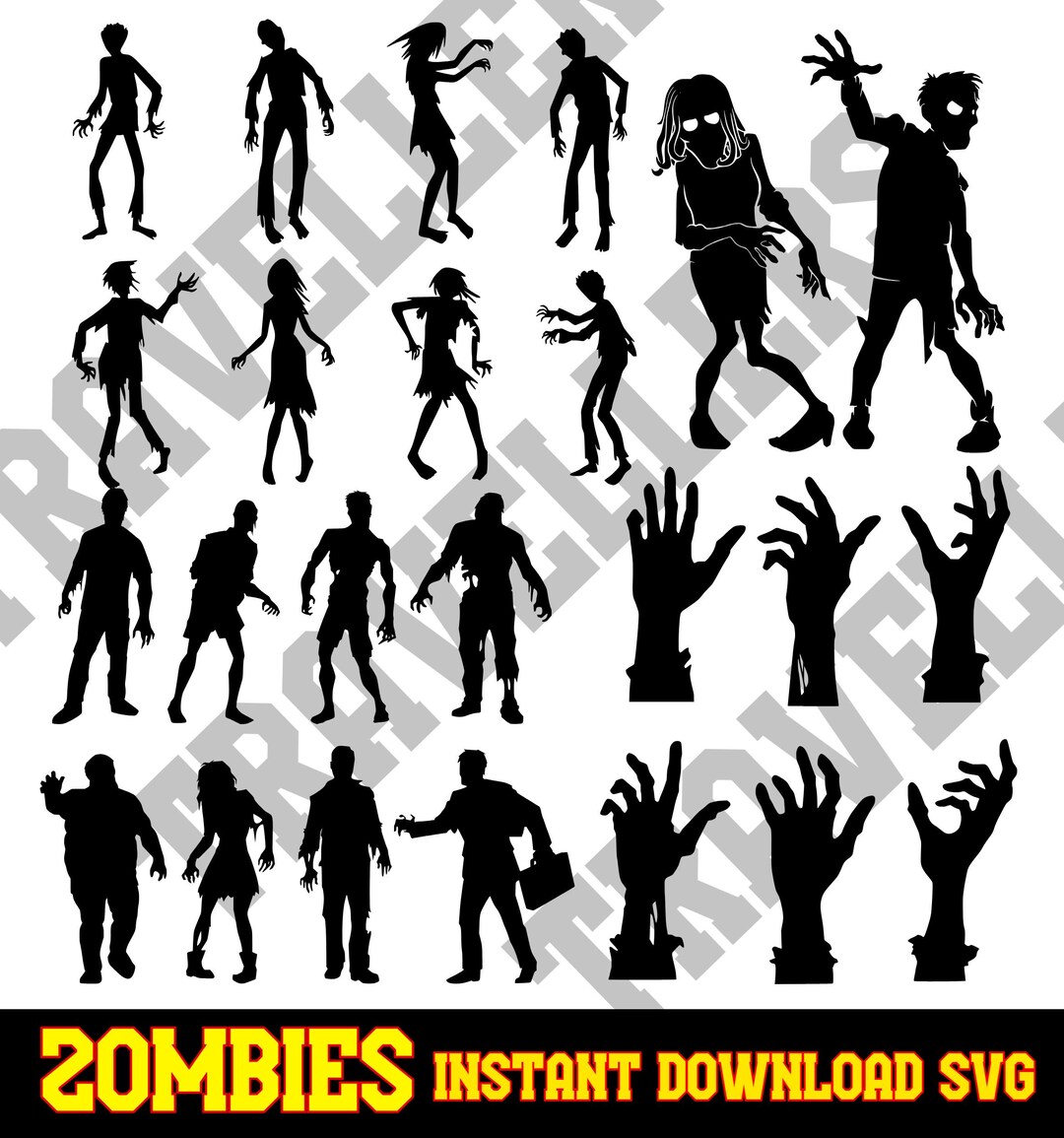 ZOMBIE SVG Bundle, Zombies Png Bundle, Zombies Clipart, Zombies ...