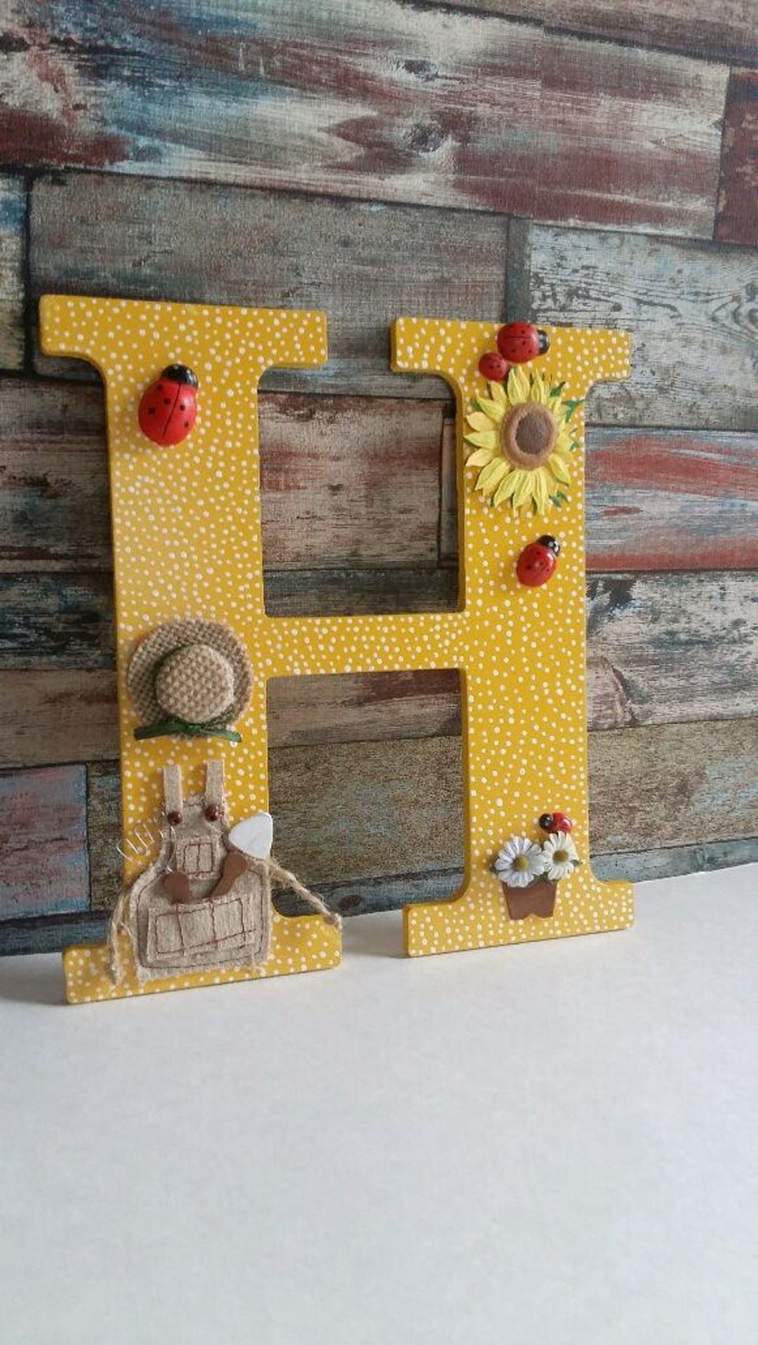 Home Decor Wooden Letter H , Wall Decor H , Nursery Decor Letter H ...