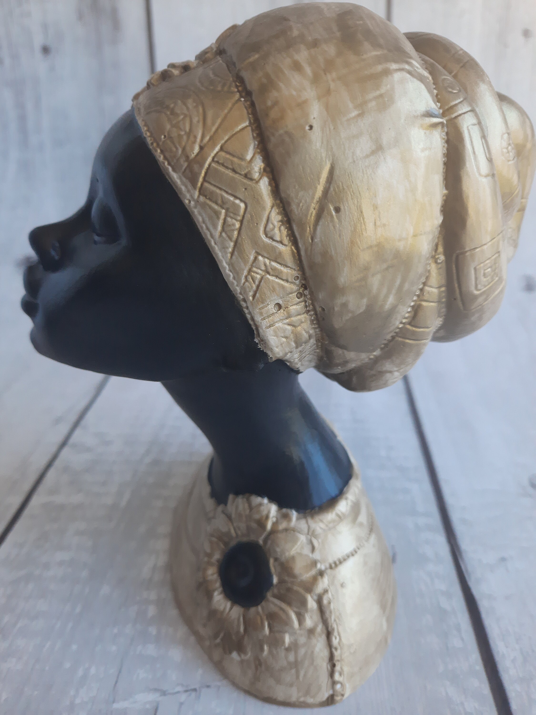 African Beauty Lady, Plaster of Paris Lady Decor,home Decor Black Lady ...