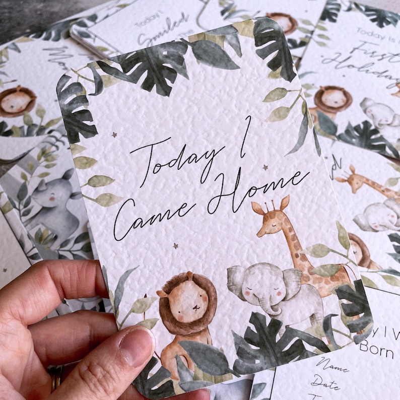 Baby Milestone Cards Safari Jungle Safari Milestone Cards - Etsy