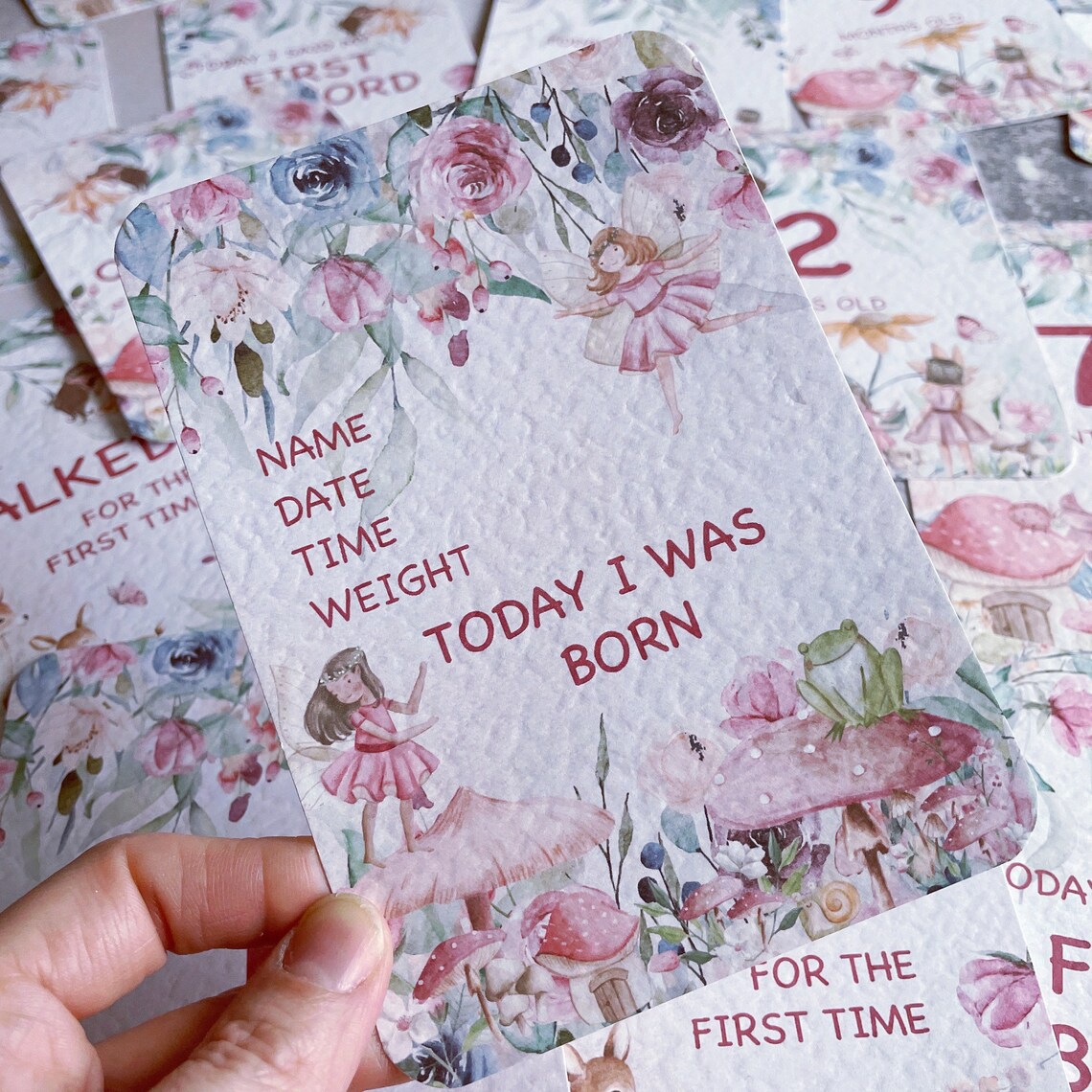 Baby Milestone Cards, Set of 32 My First Year Photo Cards - Fairy ...