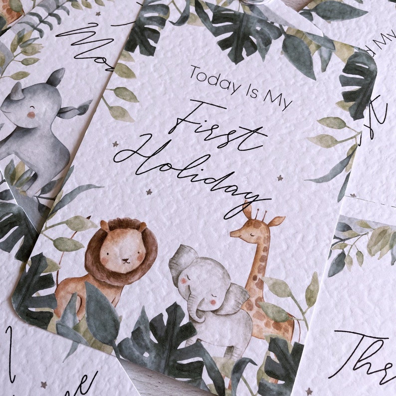 Baby Milestone Cards Safari Jungle Safari Milestone Cards - Etsy