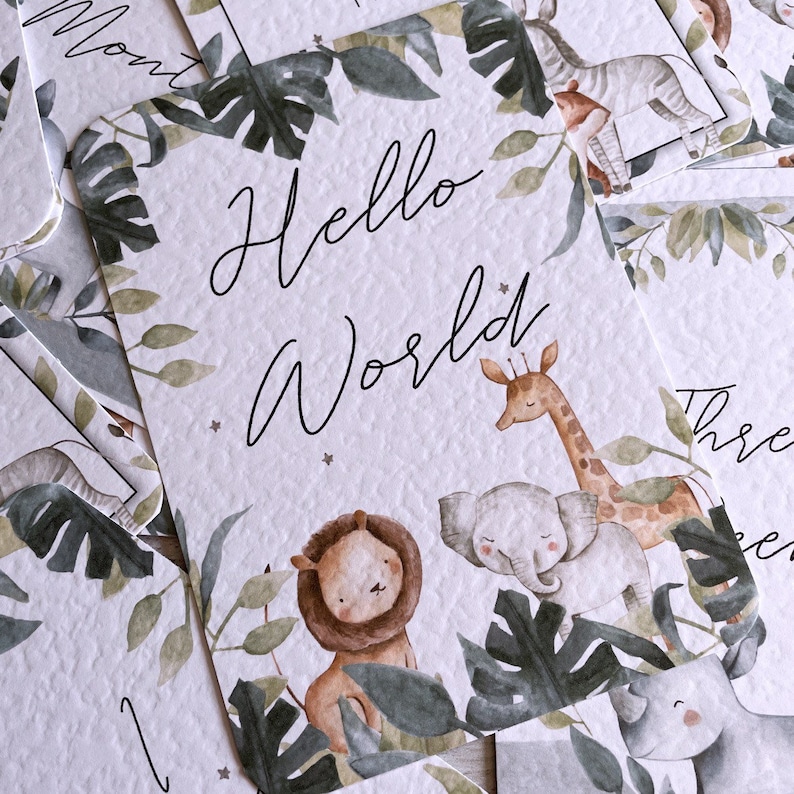 Baby Milestone Cards Safari Jungle Safari Milestone Cards - Etsy