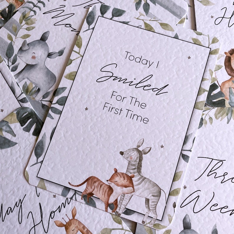 Baby Milestone Cards Safari Jungle Safari Milestone Cards - Etsy