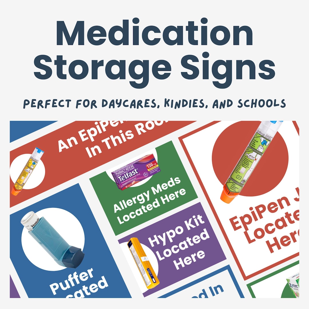 Medication Storage and Location Printable Signs for Childcare, Kindy ...