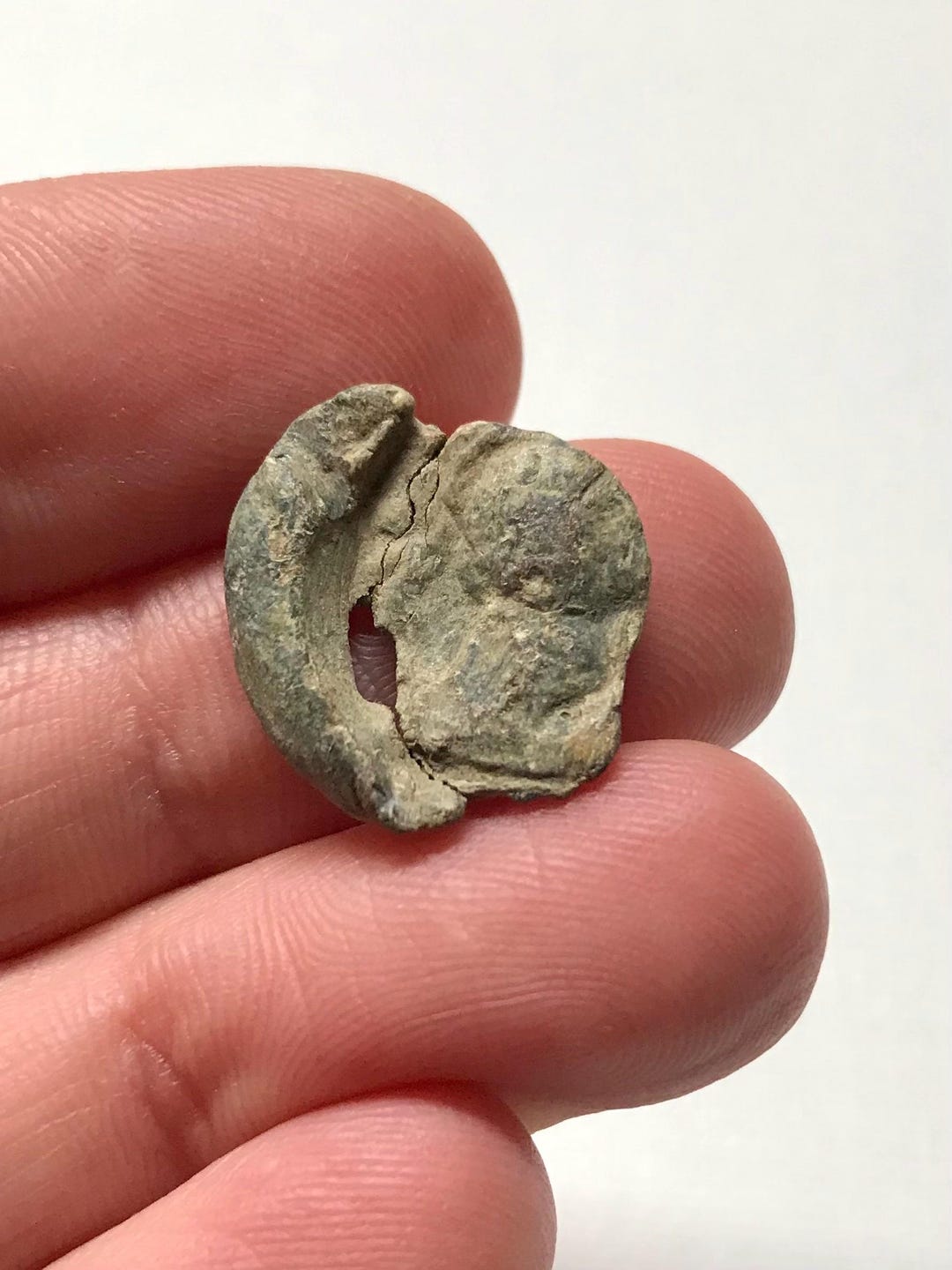 Ancient Roman One-sided Lead Bulla Seal With Right Facing Bust ...