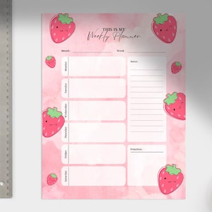 PDF Weekly Planner-strawberry - Etsy