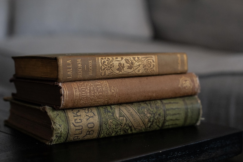 RARE Vintage Book Stack - Home Decor - (1817-1884) - Etsy